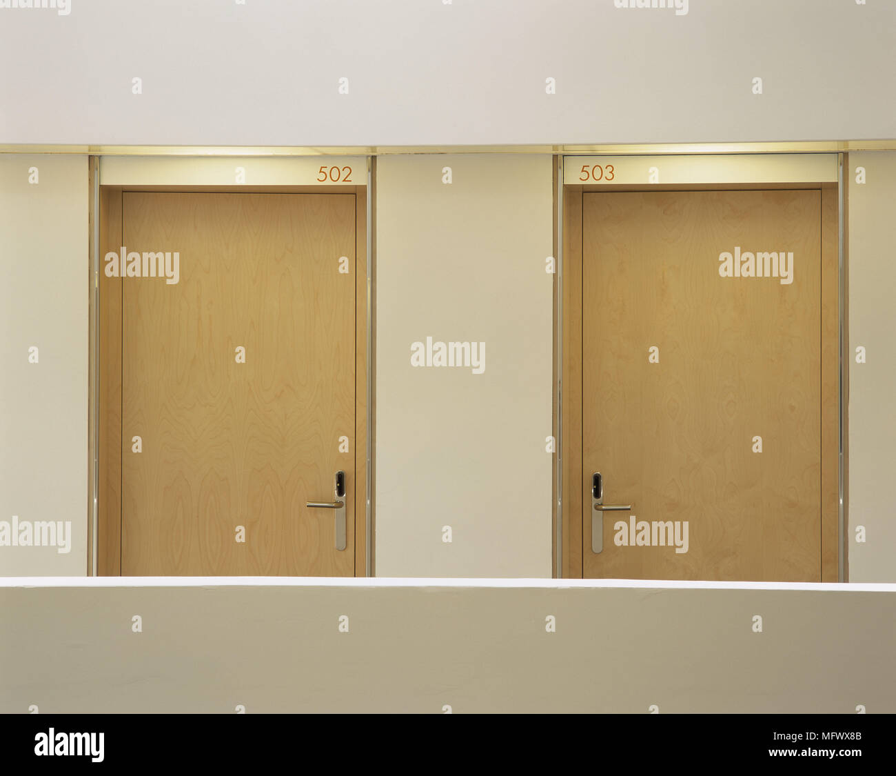 View of closed doors of rooms Stock Photo - Alamy