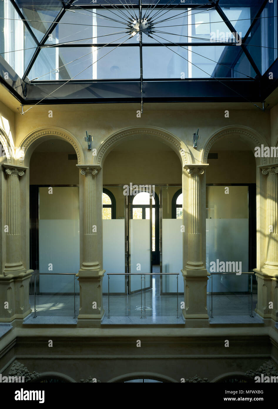 View of pillars in a passageway Stock Photo - Alamy