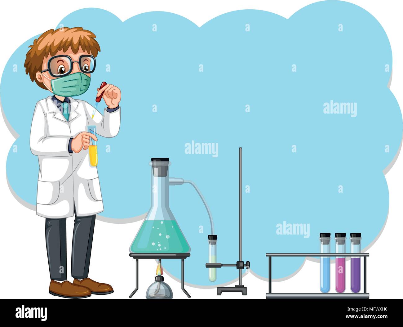 Scientist experiment Stock Vector Images - Alamy