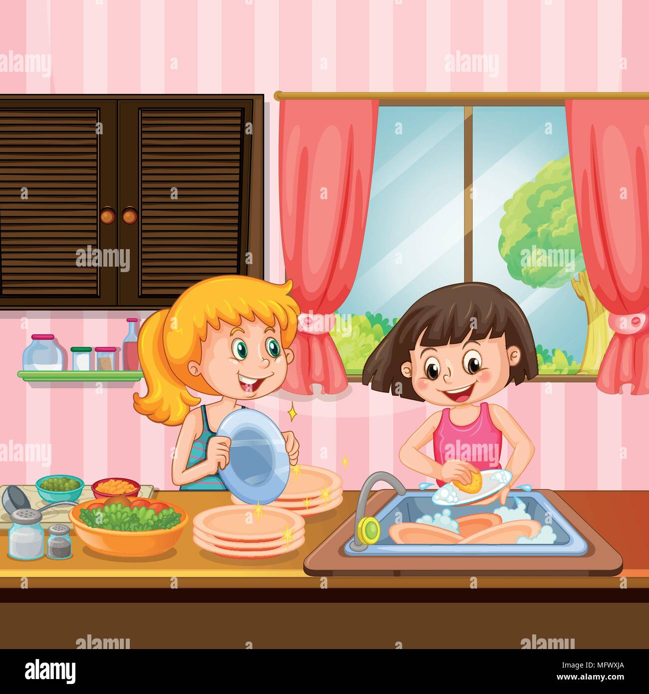 Cleaning Kitchen Clip Art