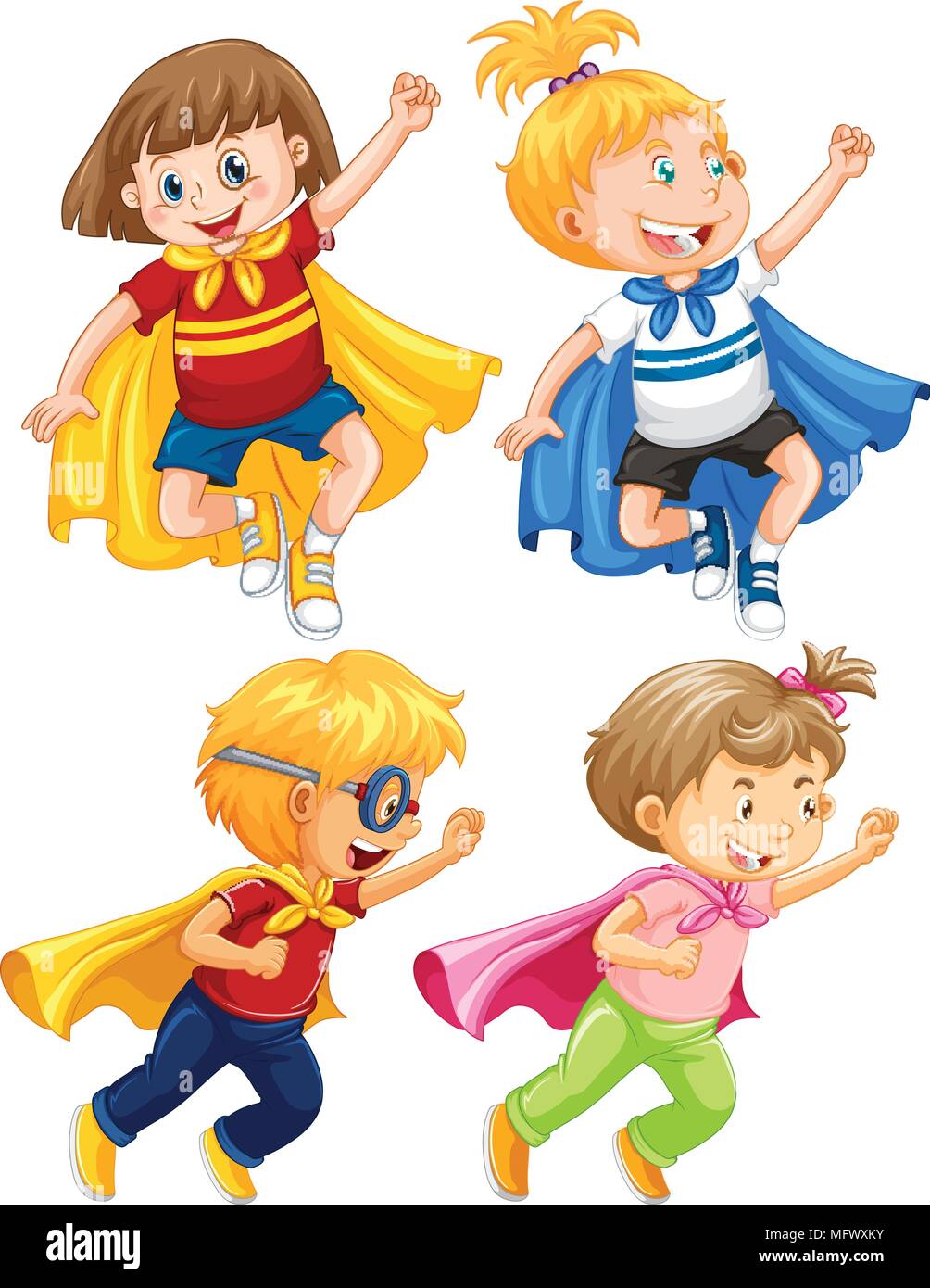 Superhero Kids Clip Art