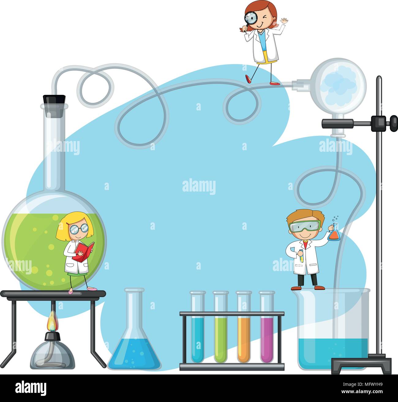 Doodle Scientist in the Lab illustration Stock Vector Image & Art - Alamy