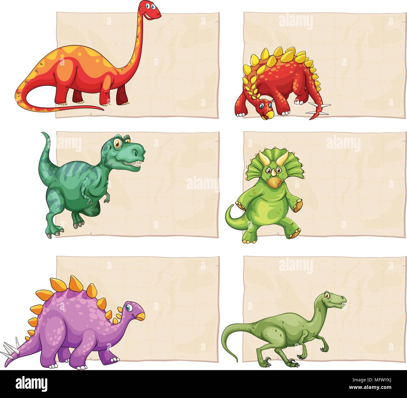 Empty Template with Dinosaurs illustration Stock Vector Image & Art - Alamy