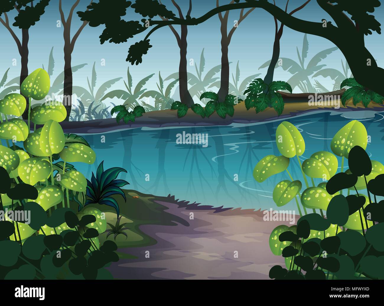 Water in cloud forest Stock Vector Images - Alamy