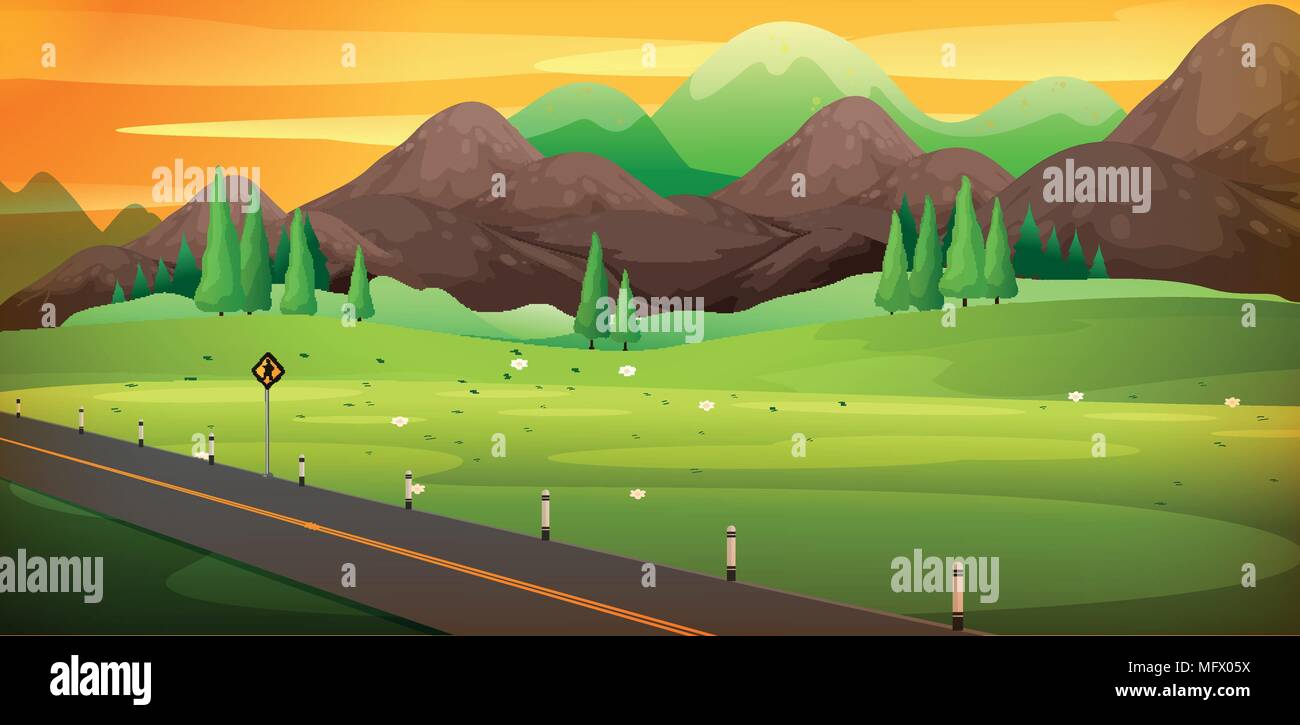 Beautiful forest village scenery Stock Vector Images - Alamy