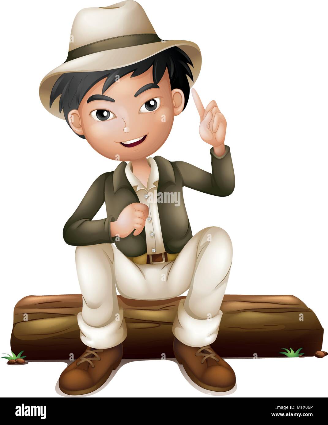 Hiker camping on mountain Stock Vector Images - Alamy