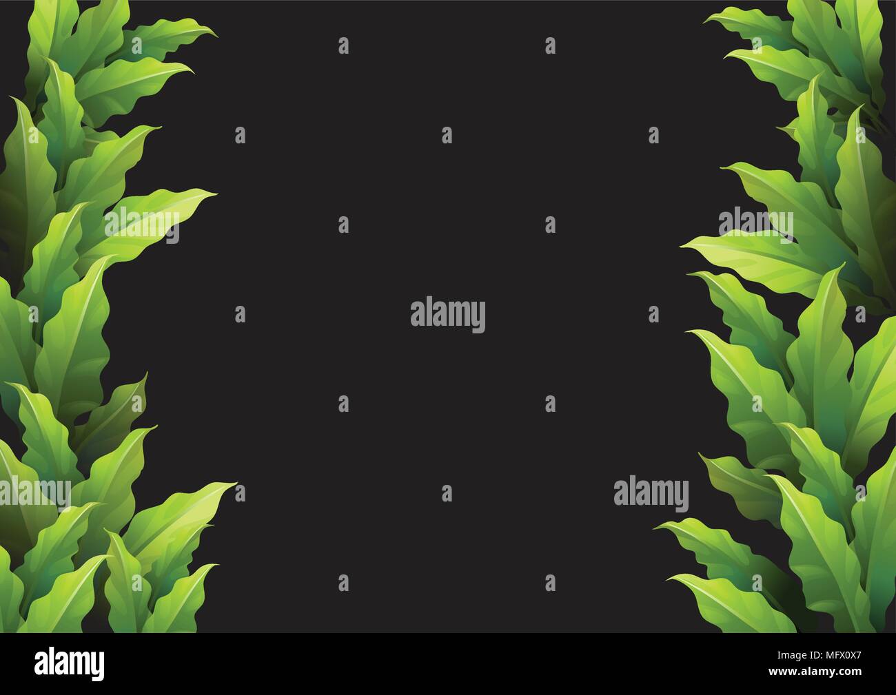Background template with green leaves illustration Stock Vector Image ...