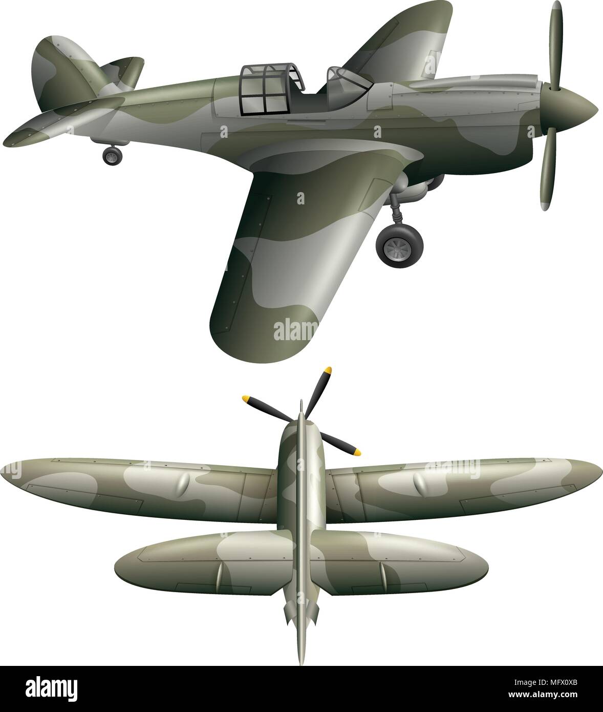 Aeroplane flying military Stock Vector Images - Alamy