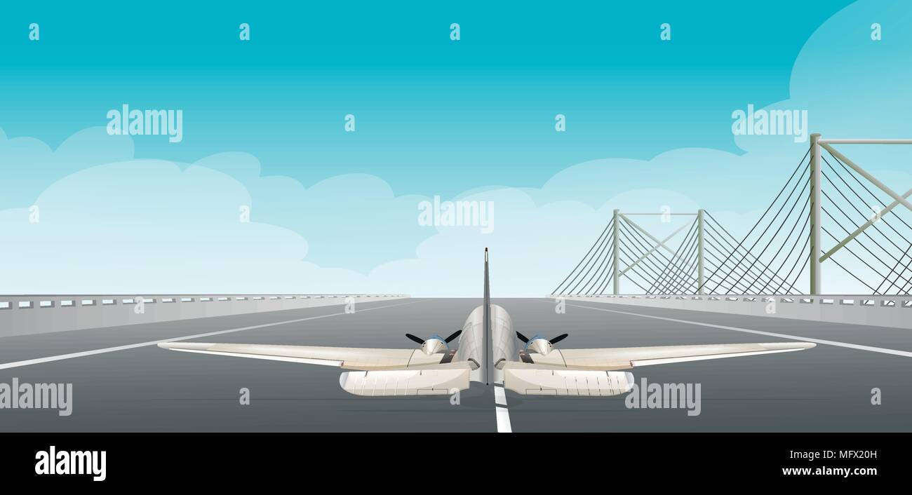 A Plane Taking Off Runway illustration Stock Vector Image & Art - Alamy