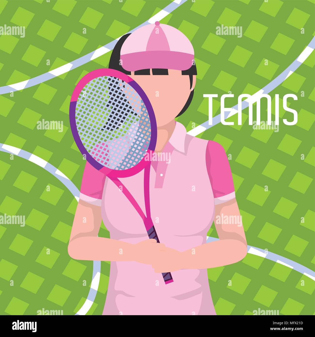 Tennis player with racket Stock Vector Image & Art - Alamy