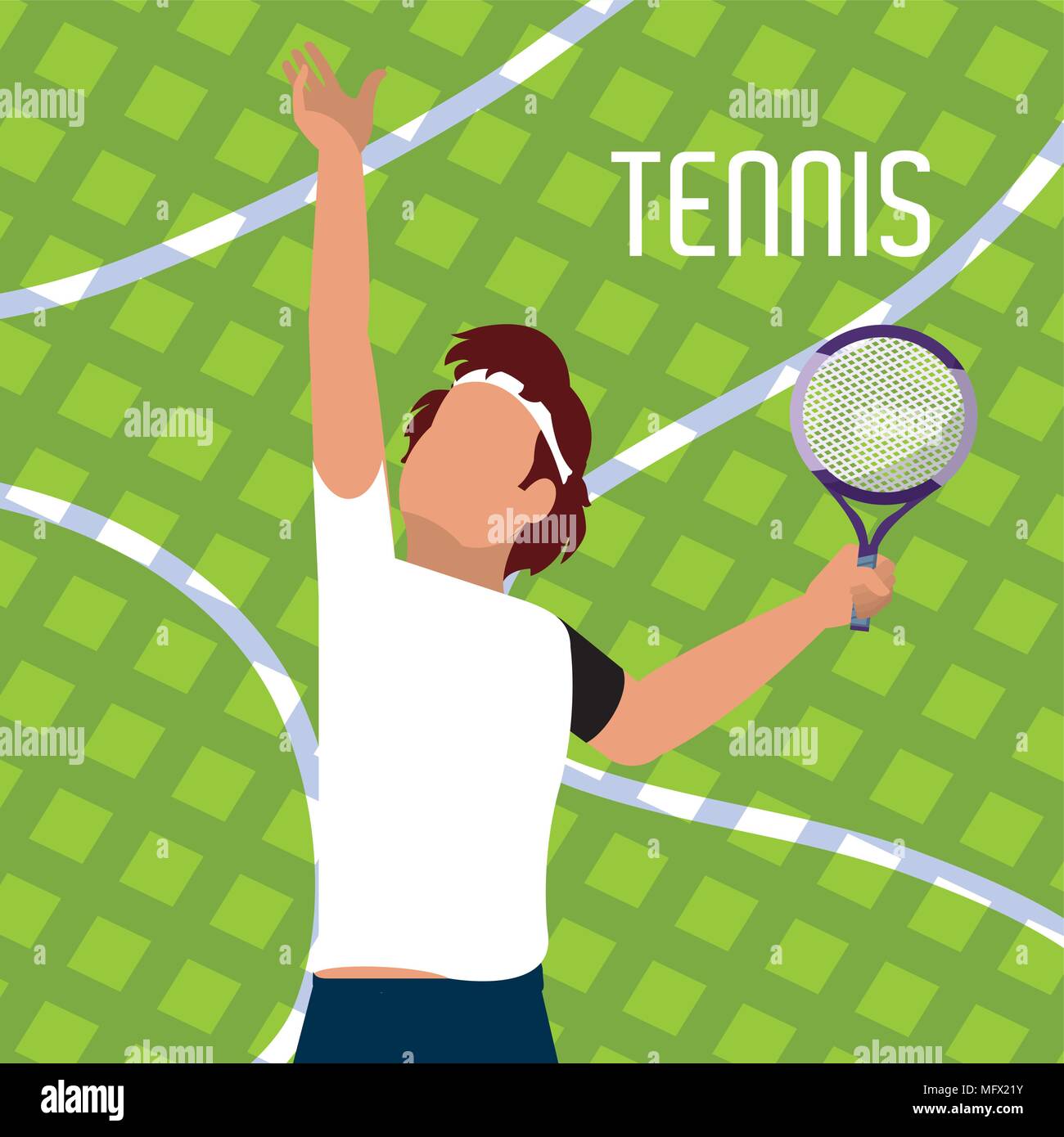 Tennis player with racket Stock Vector Image & Art - Alamy