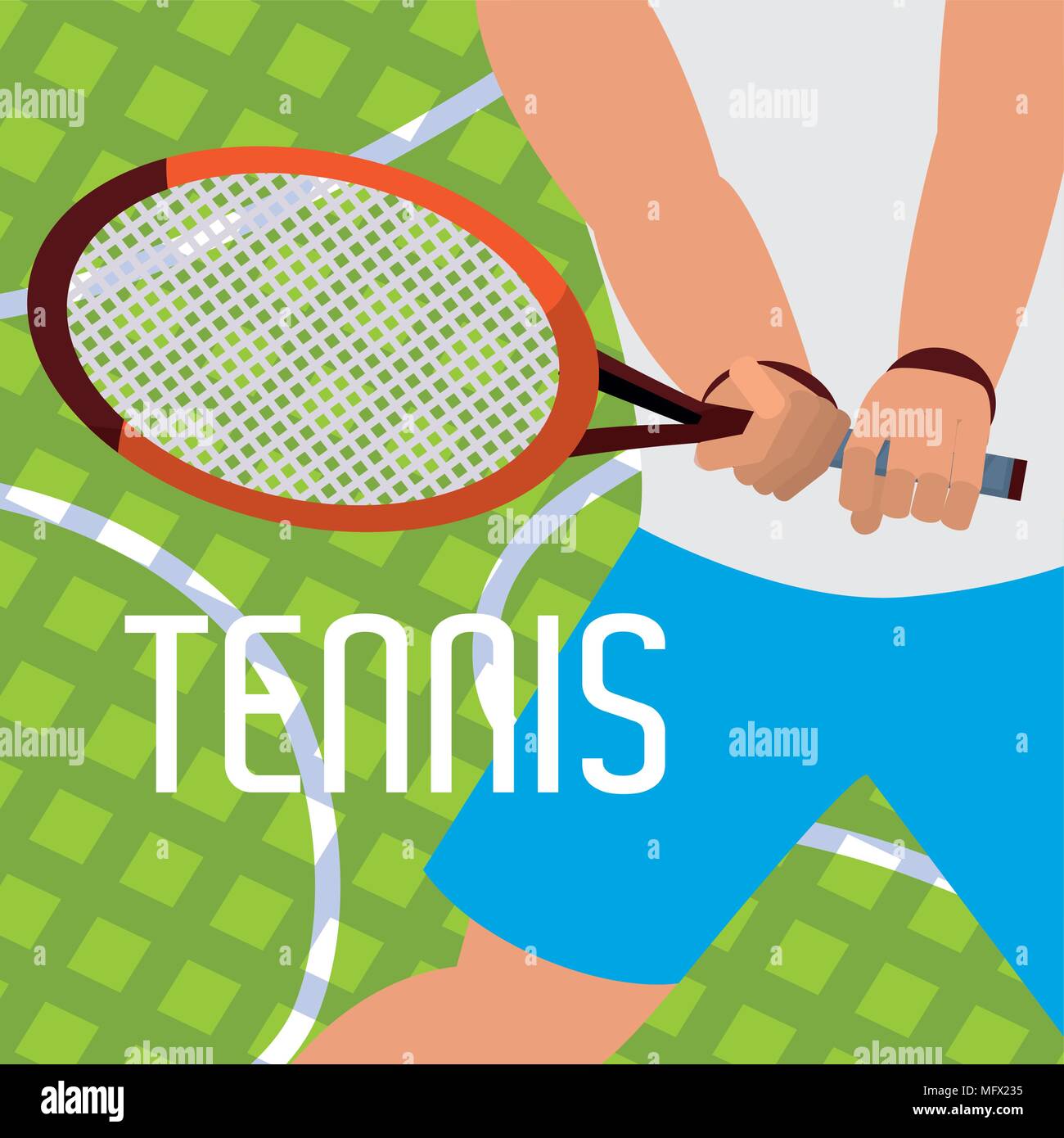 Hands tennis racket Stock Vector Images - Alamy