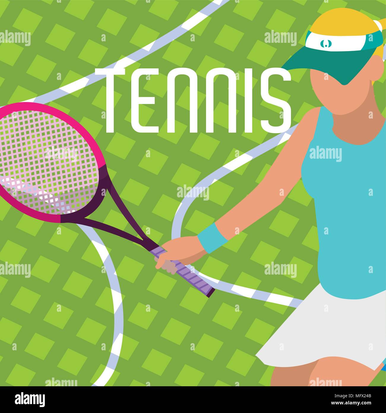 Tennis player with racket Stock Vector Image & Art - Alamy