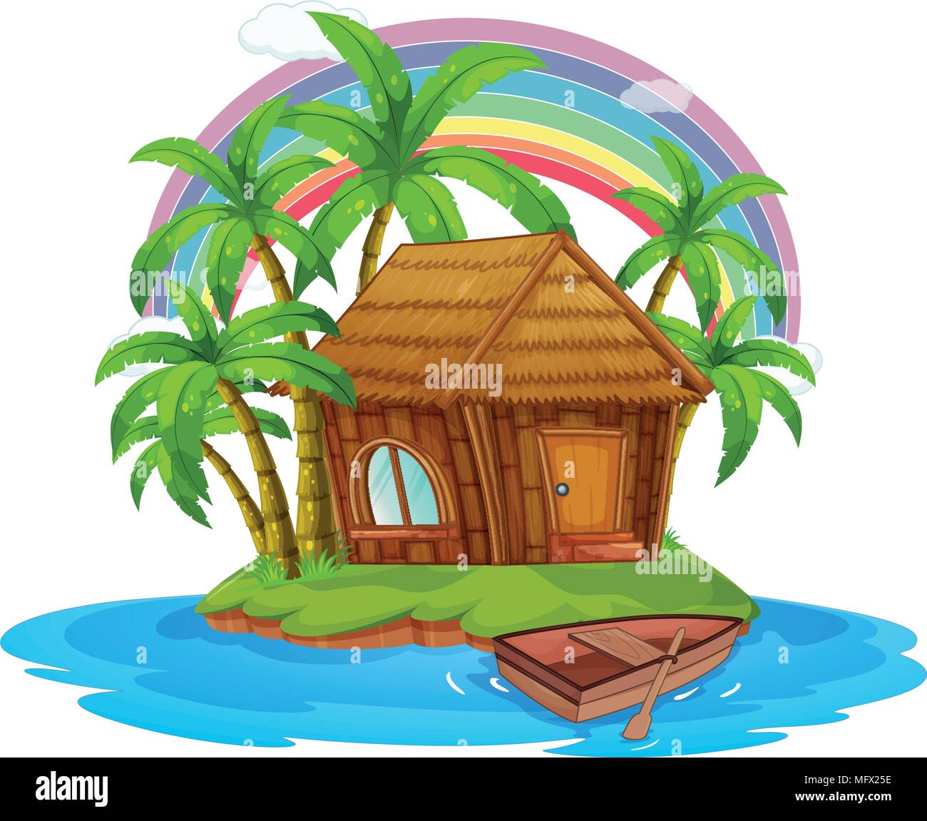 A Hut on a Beautiful Island illustration Stock Vector Image & Art - Alamy