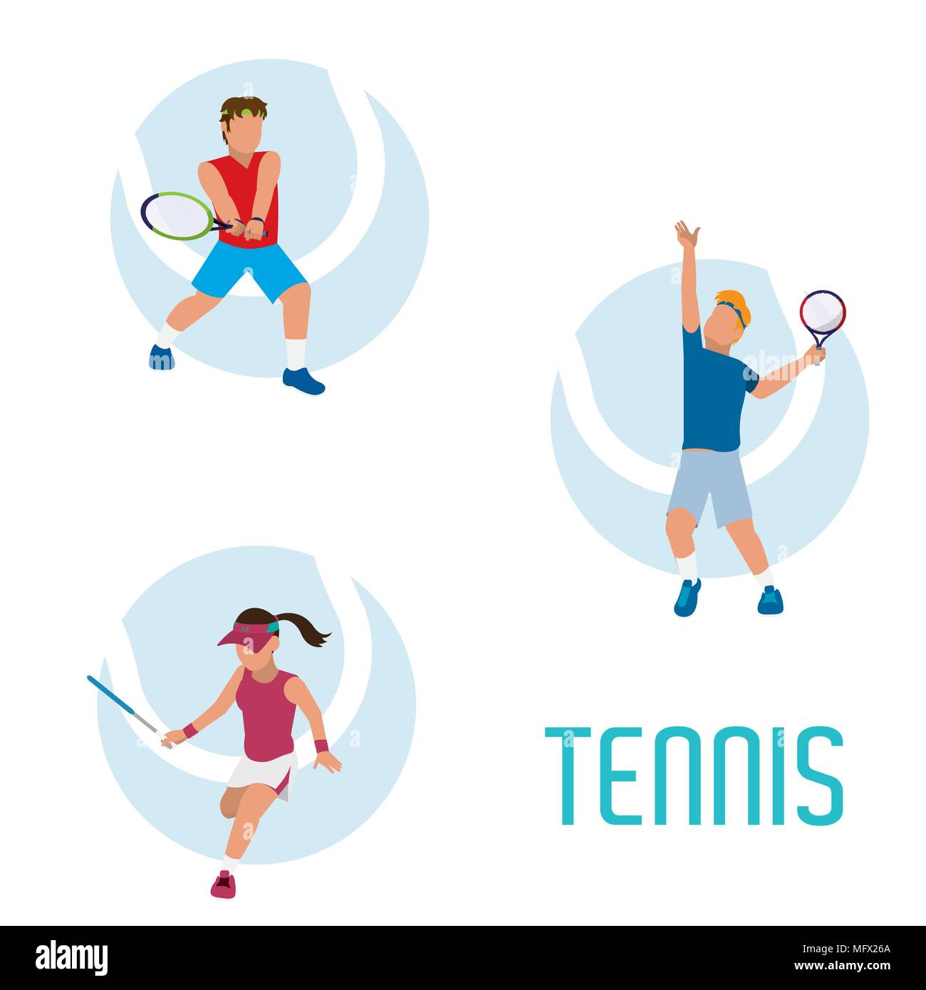 Tennis players cartoons Stock Vector Image & Art - Alamy