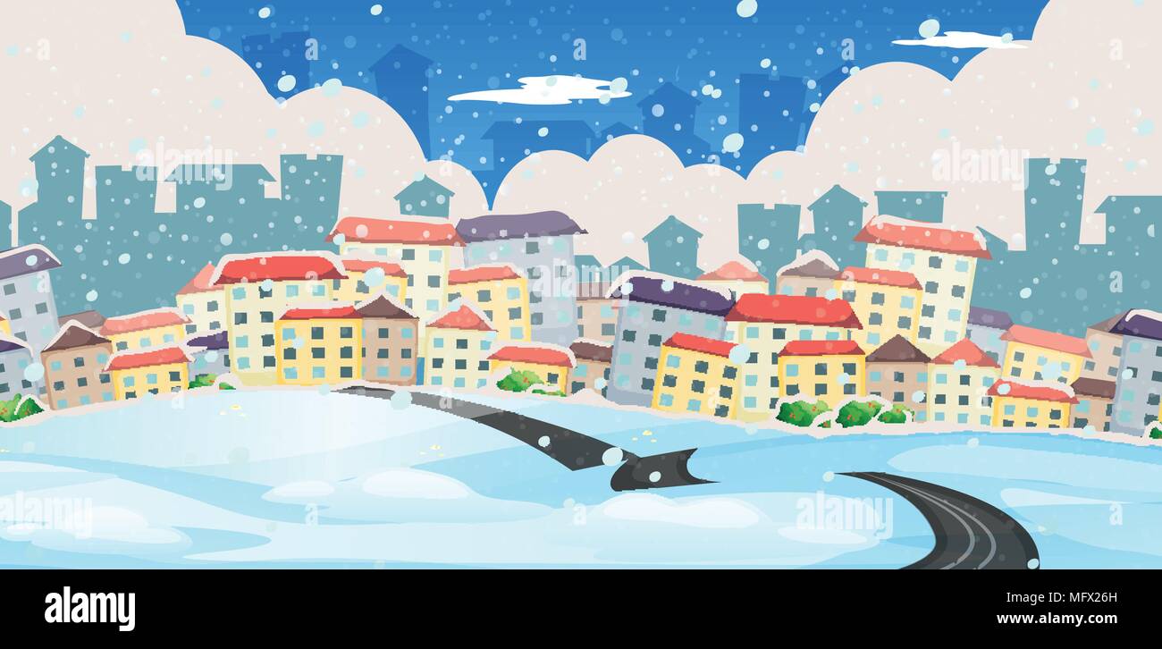 Urban cafe winter Stock Vector Images - Alamy