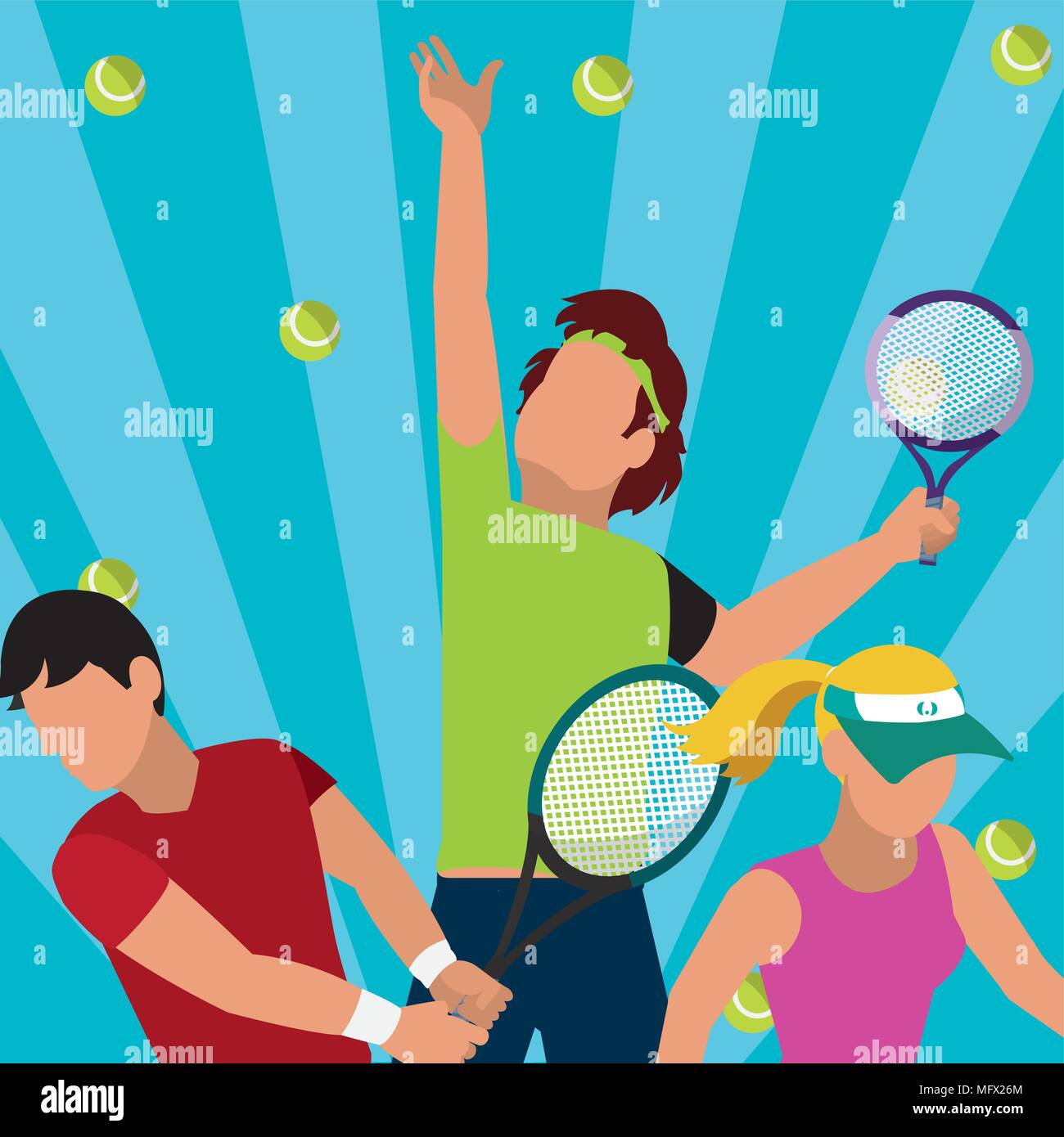 Tennis players cartoons Stock Vector Image & Art - Alamy