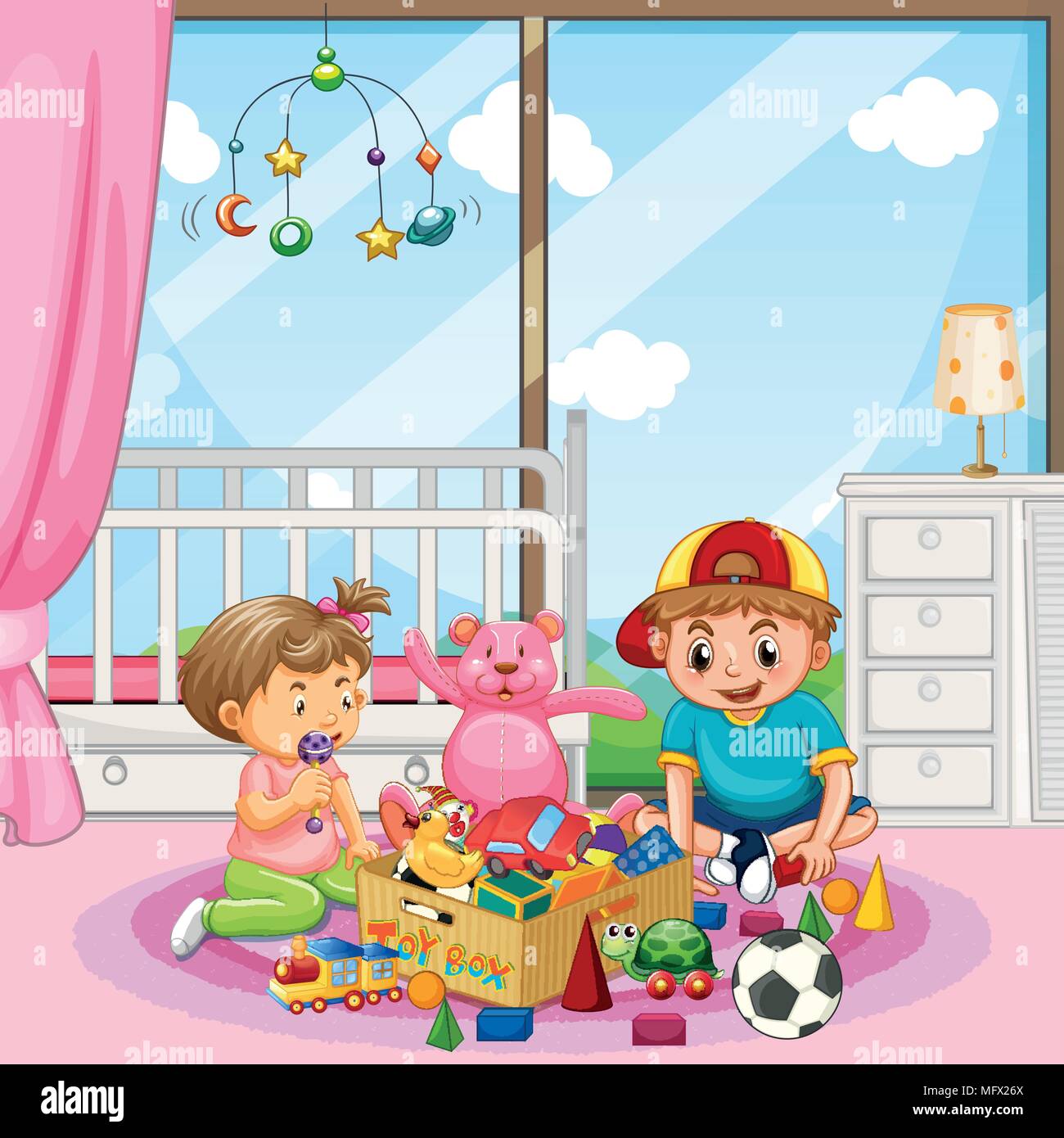 Sisters Playing Clipart