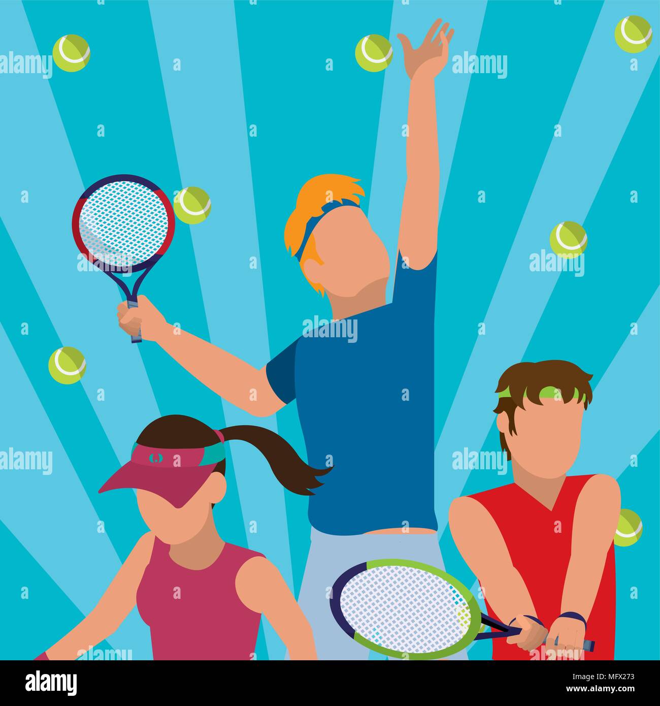 Tennis players cartoons Stock Vector Image & Art - Alamy
