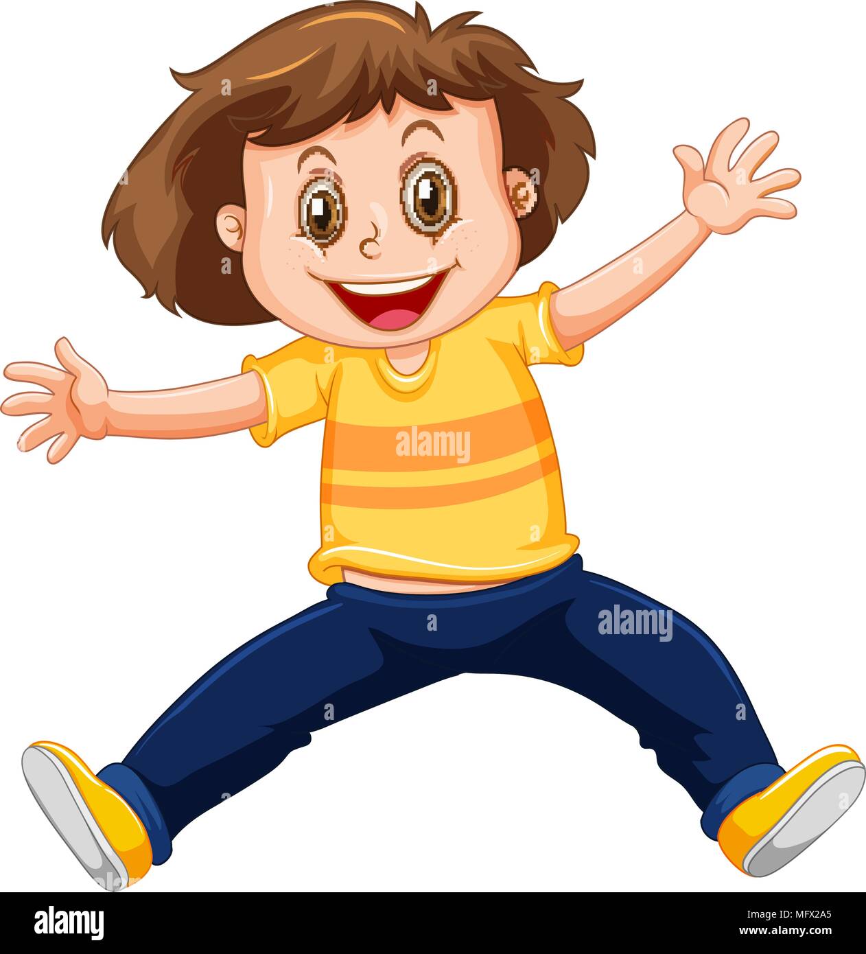 A Happy Boy on White Background illustration Stock Vector Image & Art ...