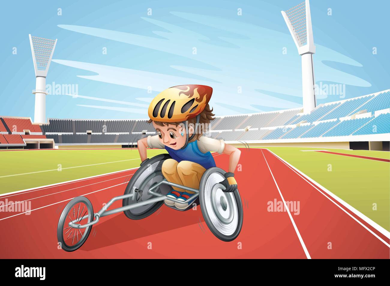 Paralympic Athletes at the Stadium illustration Stock Vector Image ...