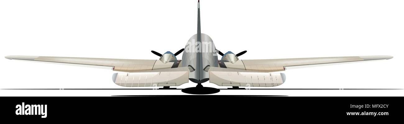 Airplane from the Back View illustration Stock Vector Image & Art - Alamy