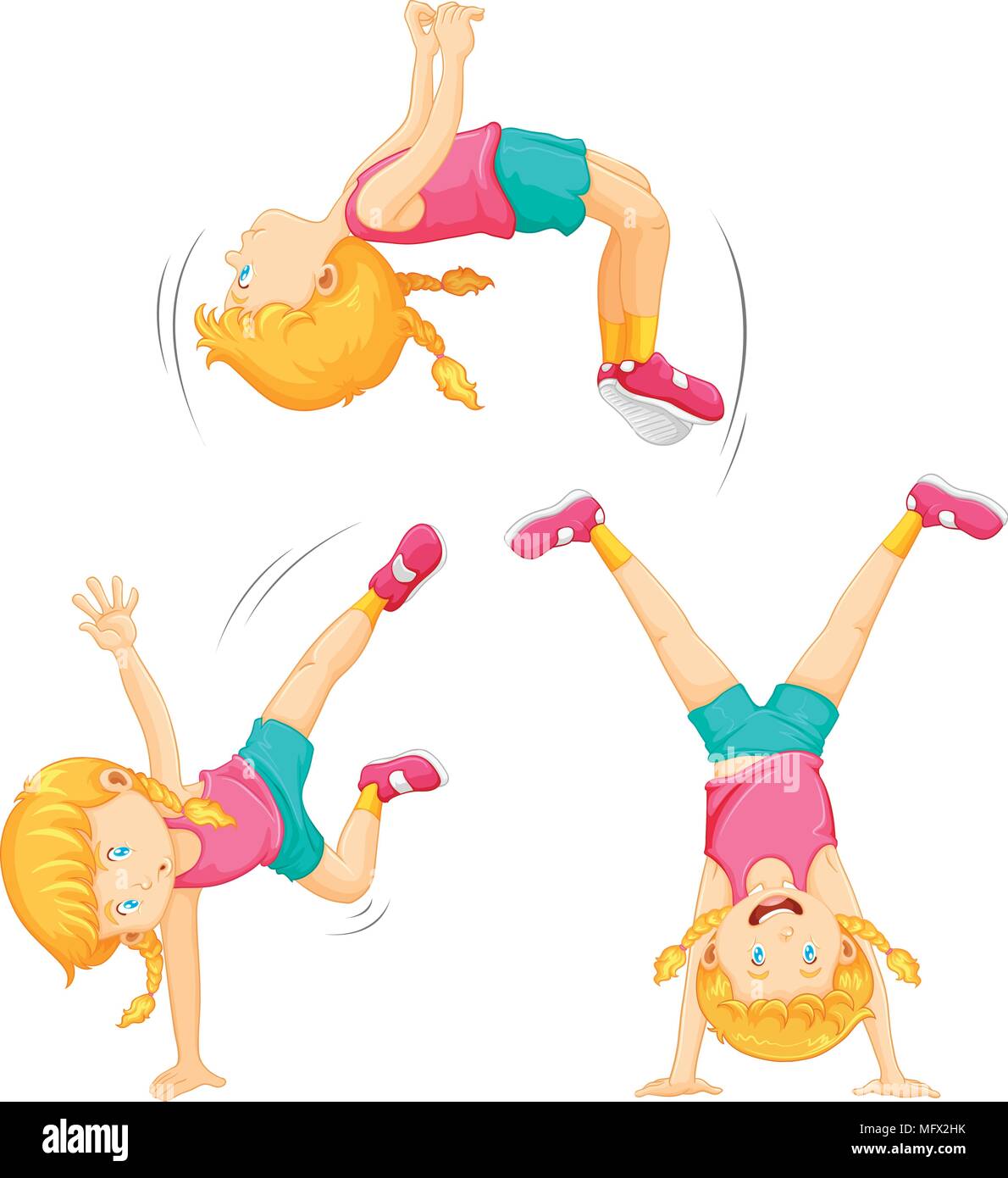 An Energetic Girl Work Out illustration Stock Vector Image & Art - Alamy