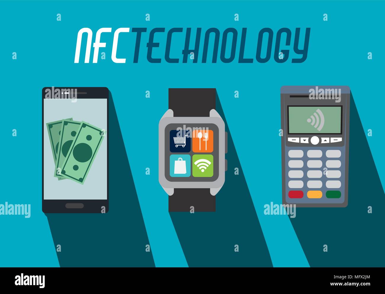 NFC technology concept Stock Vector Image & Art - Alamy