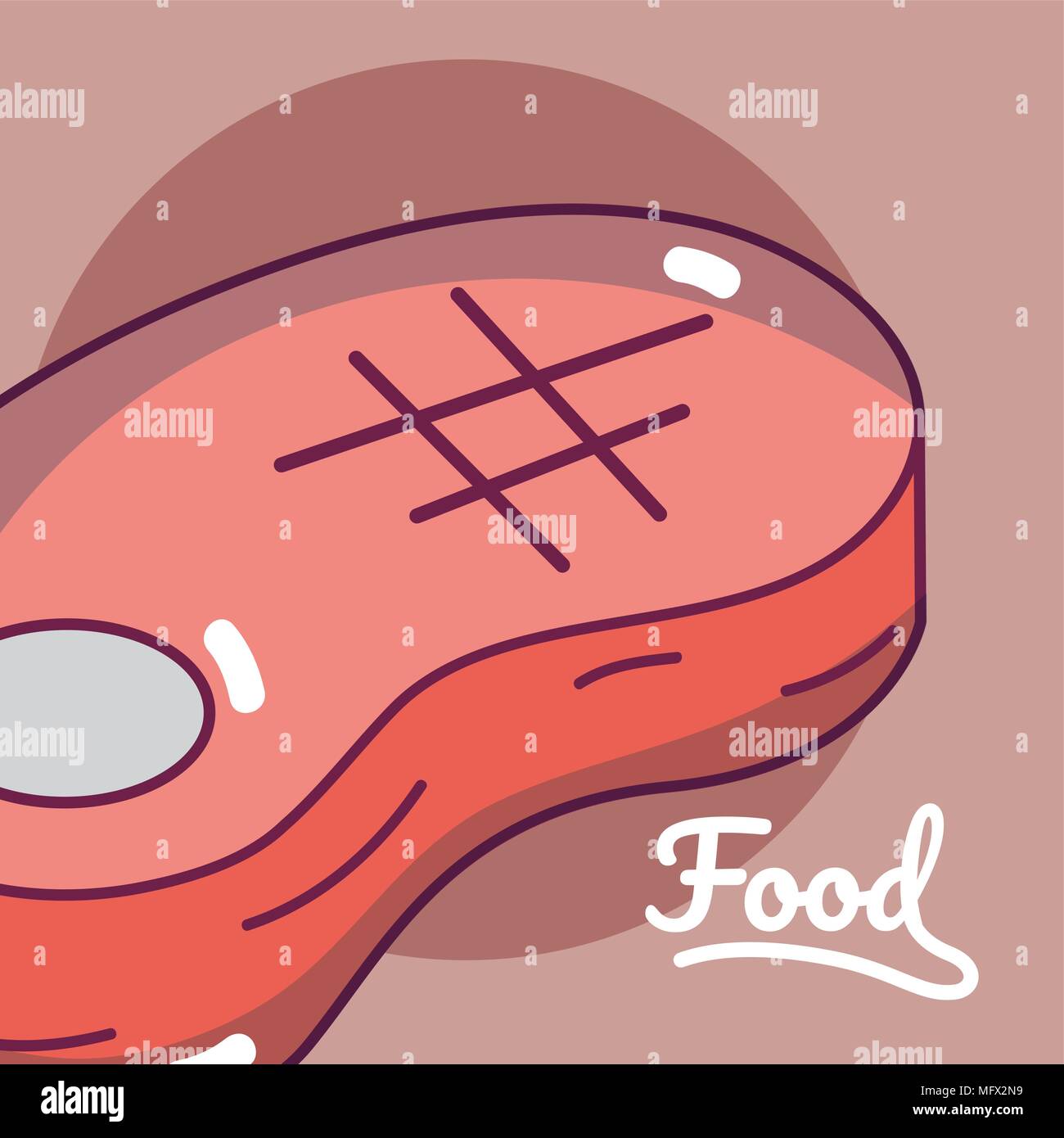 Meat steak concept cartoon Stock Vector Image & Art - Alamy