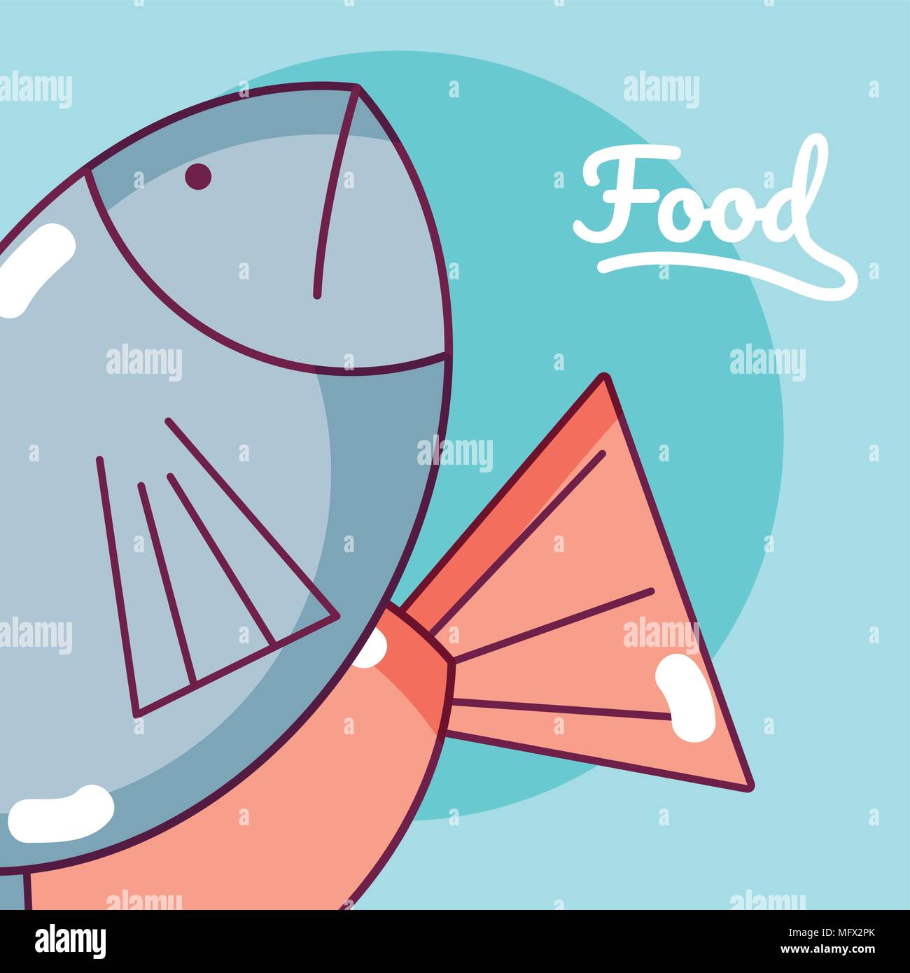 Fishes seafood concept cartoon Stock Vector Image & Art - Alamy