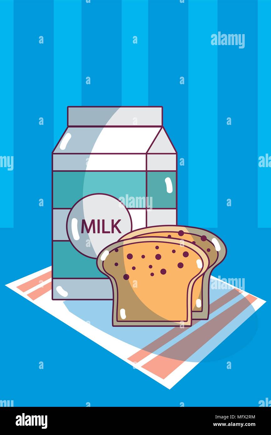 Milk box and bread Stock Vector Image & Art - Alamy