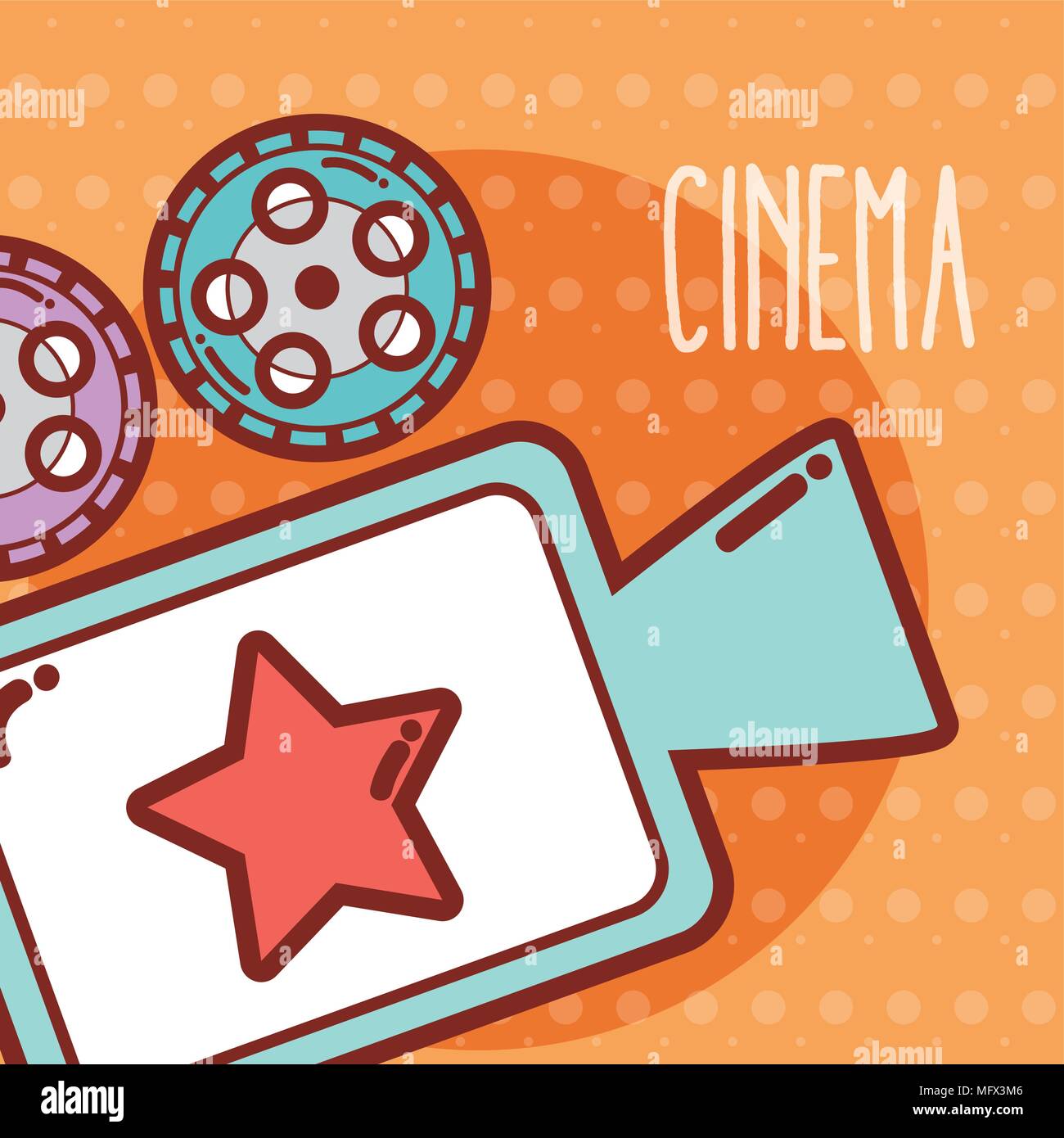 Vintage reel camera cinema cartoon Stock Vector Image & Art - Alamy