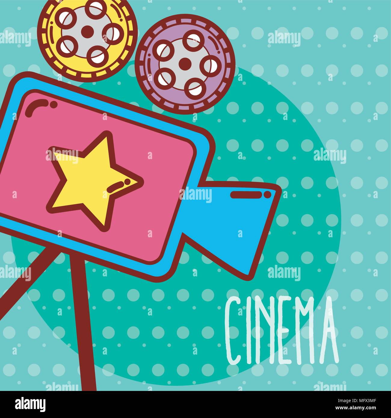 Vintage reel camera cinema cartoon Stock Vector Image & Art - Alamy