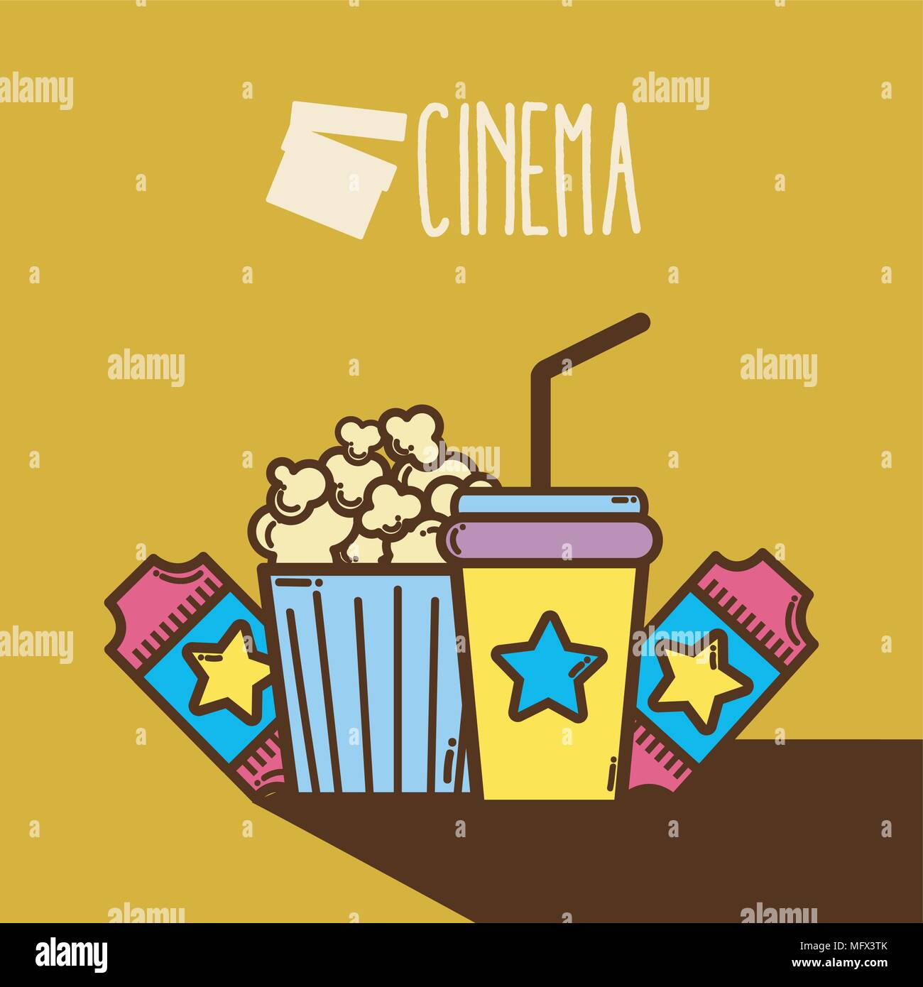 Cute cinema cartoons concept cinema cartoon Stock Vector Image & Art ...