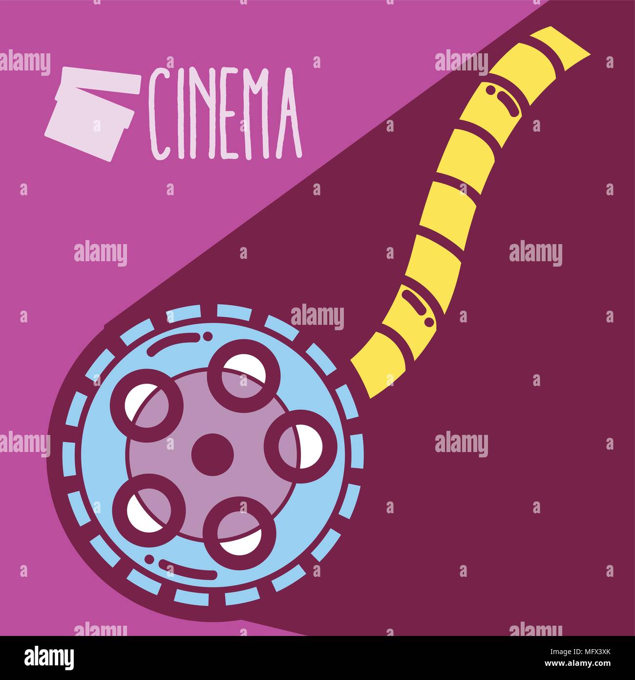 Rolling reel cinema cartoon Stock Vector Image & Art - Alamy
