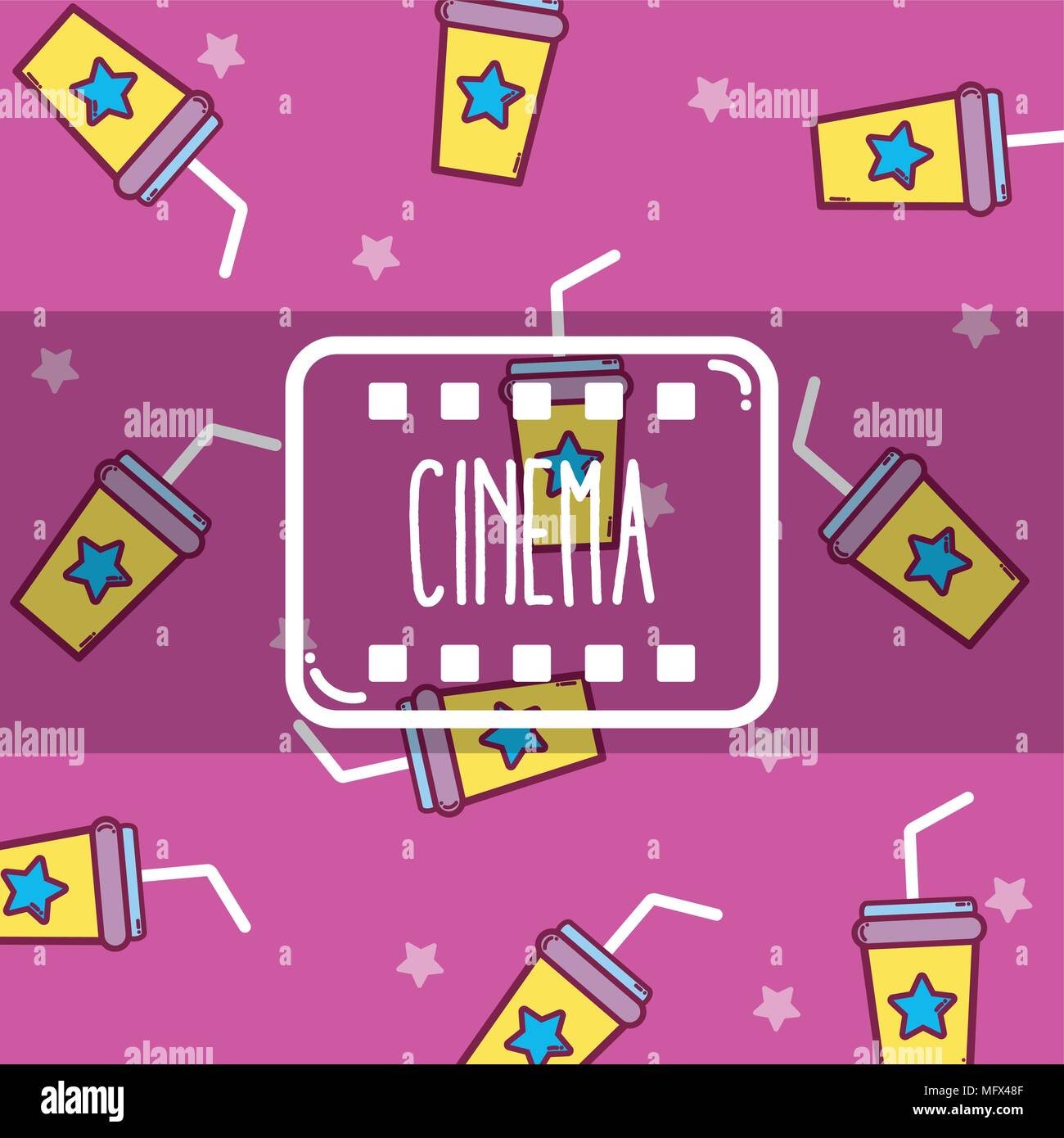 Cinema cute cartoons pattern background Stock Vector Image & Art - Alamy
