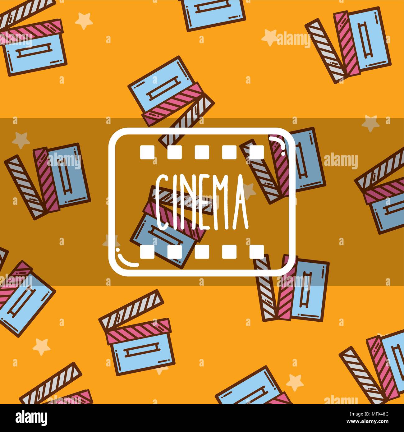 Cinema cute cartoons pattern background Stock Vector Image & Art - Alamy