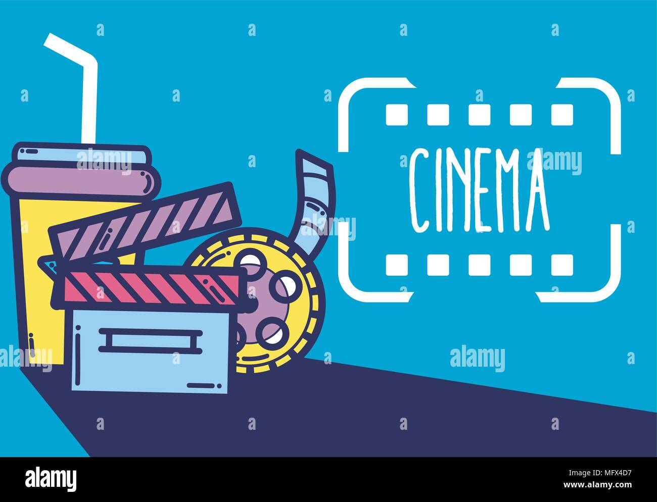 Cinema cute cartoon design Stock Vector Image & Art - Alamy