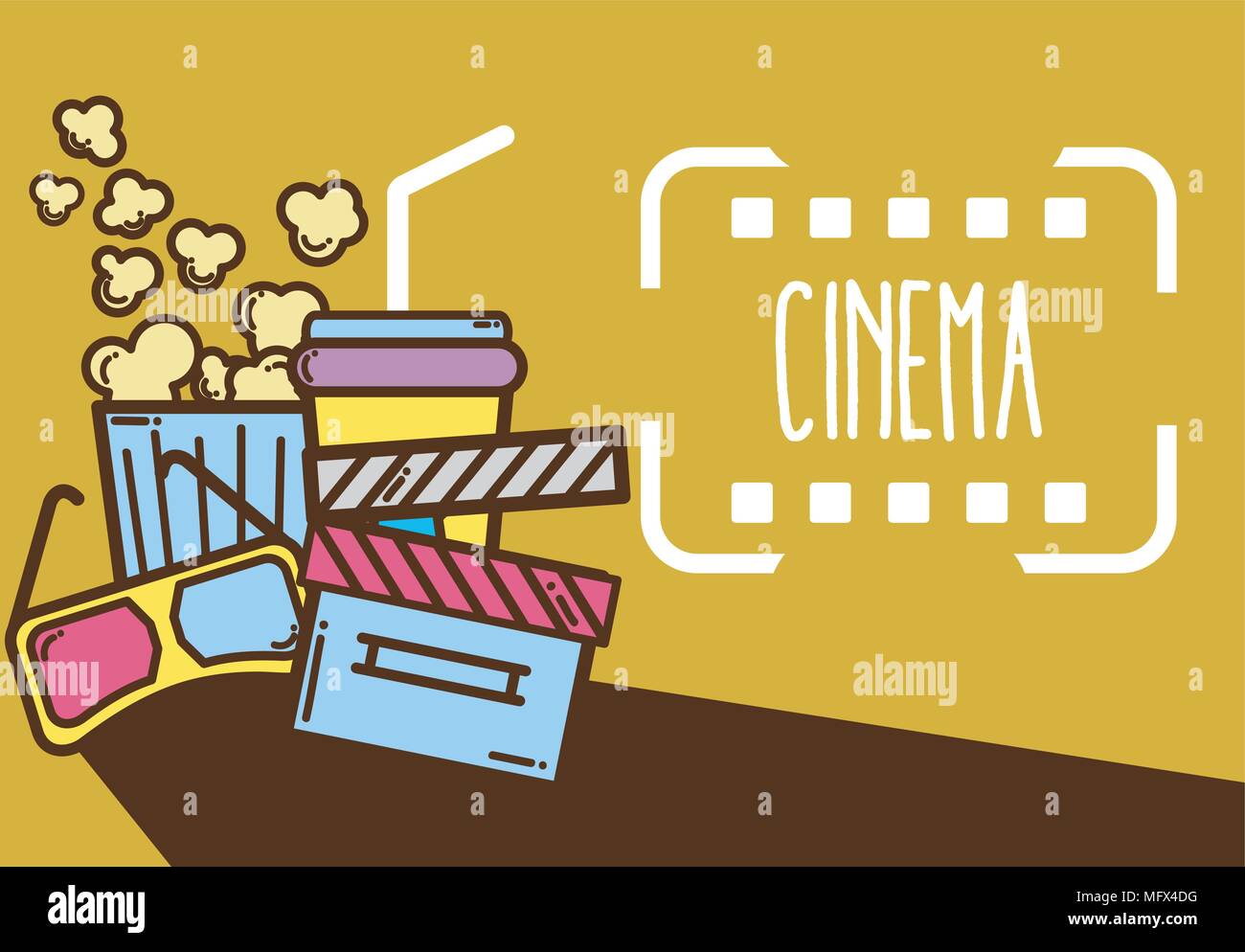 Cinema cute cartoon design Stock Vector Image & Art - Alamy