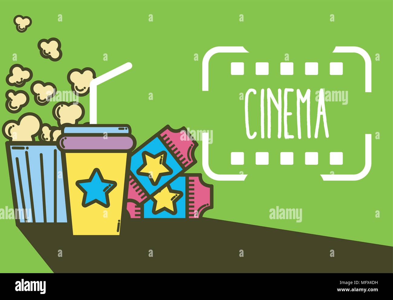 Cinema cute cartoon design Stock Vector Image & Art - Alamy