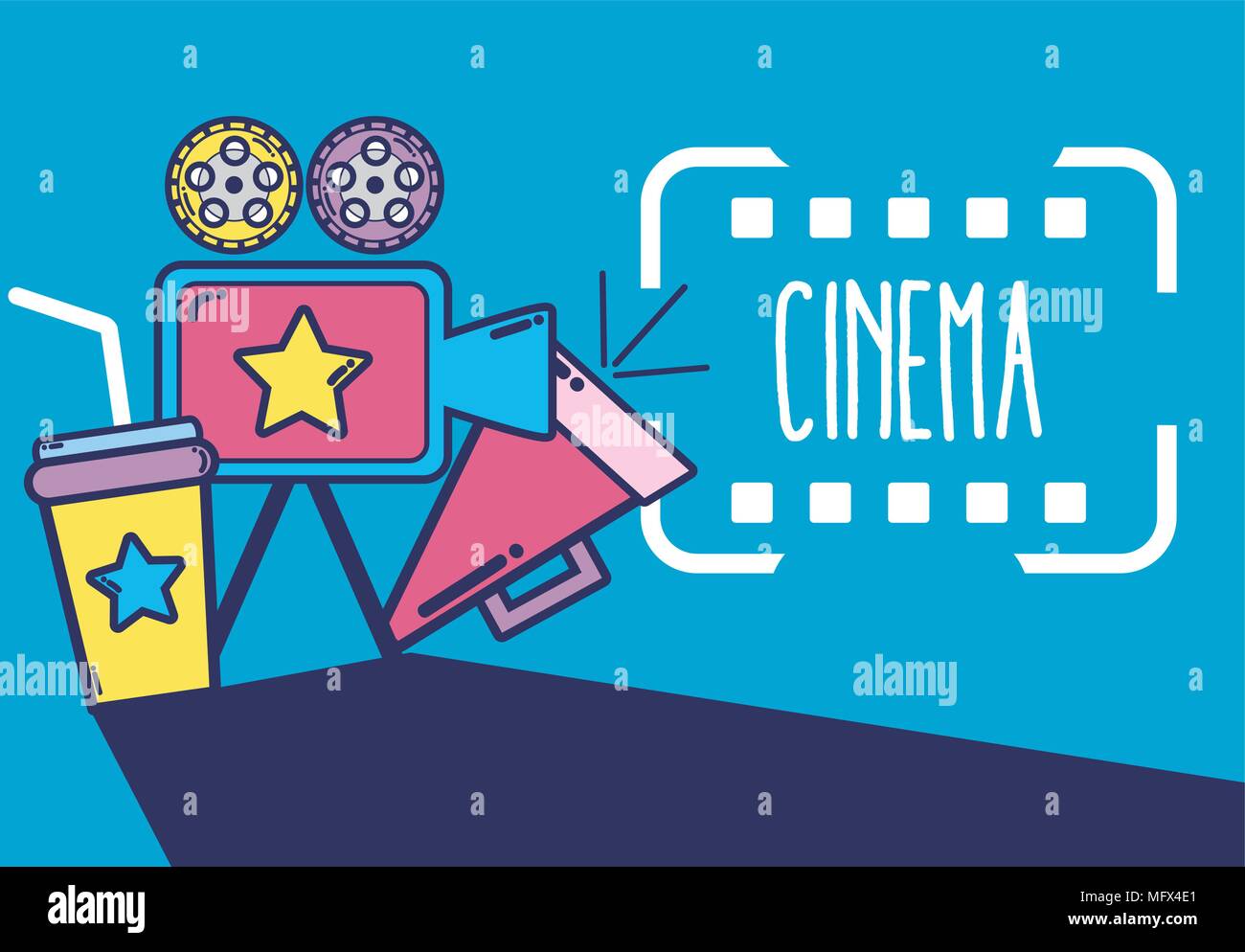 Cinema cute cartoon design Stock Vector Image & Art - Alamy