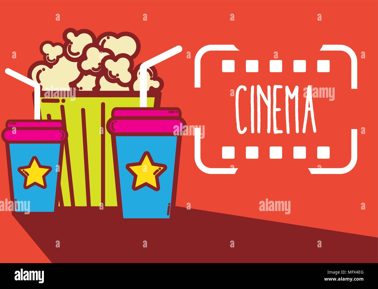 Cinema cute cartoon design Stock Vector Image & Art - Alamy