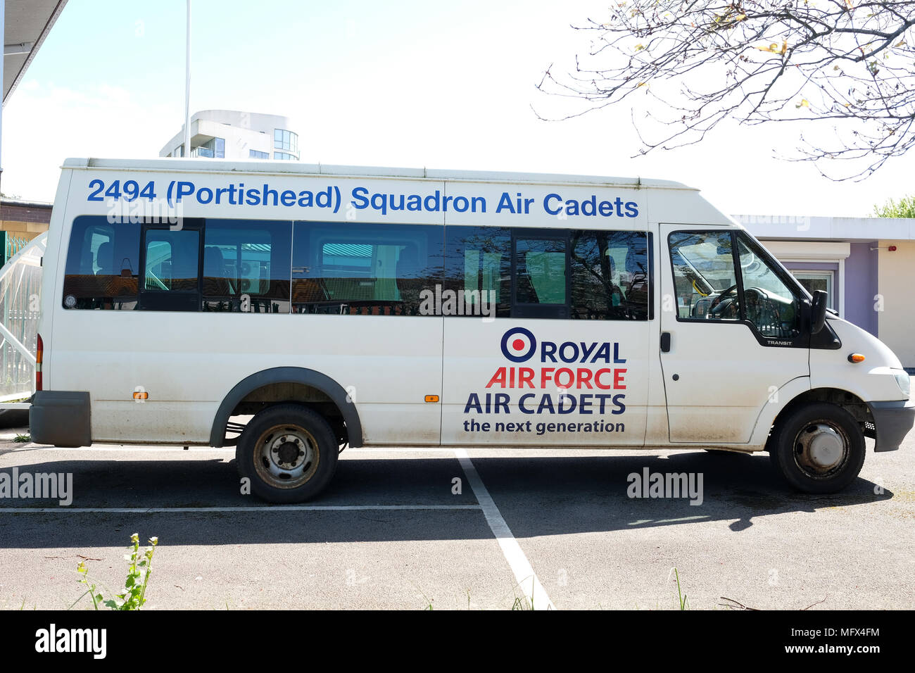 April 2018 - Portishead Royal Air Force air cadets, mini bus Stock ...