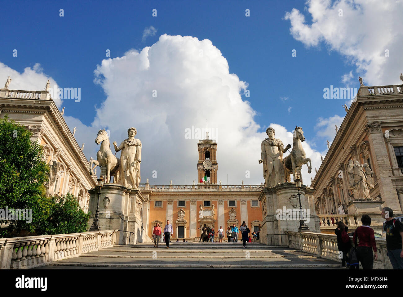 Cordonata staircase designed by Michelangelo and the Piazza del ...