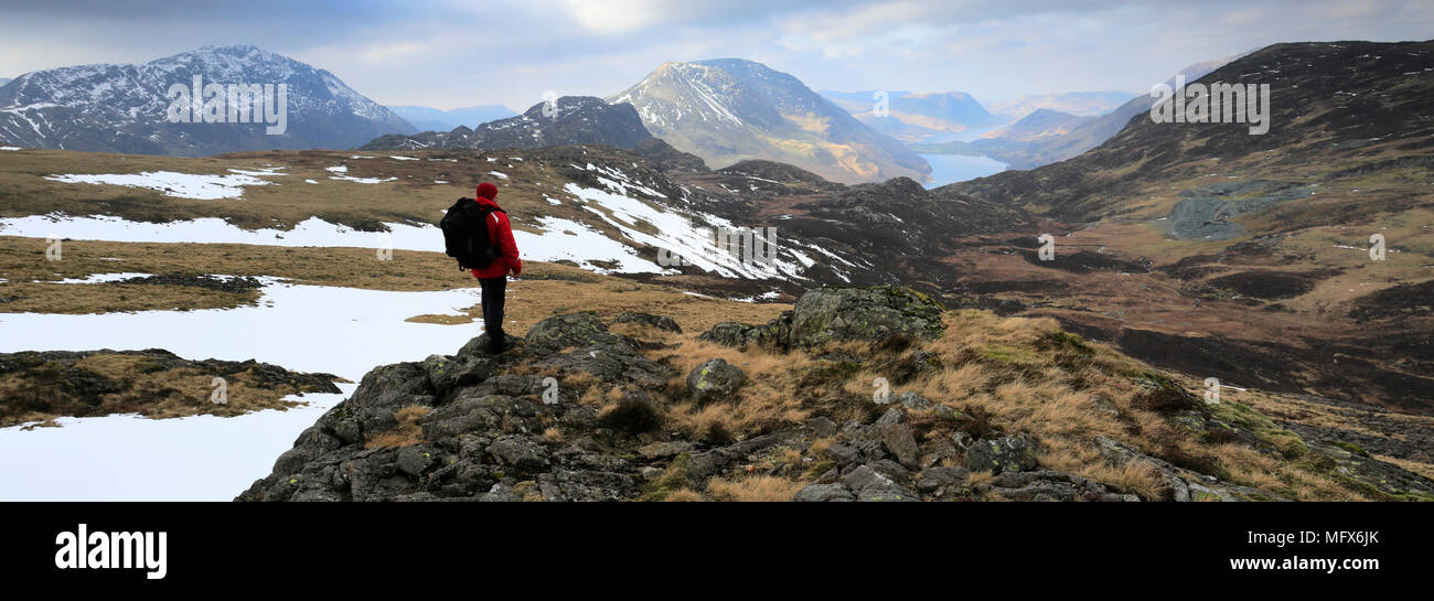 Walker with Hay Stacks fell, High Crag fell, Pillar fell, Buttermere ...