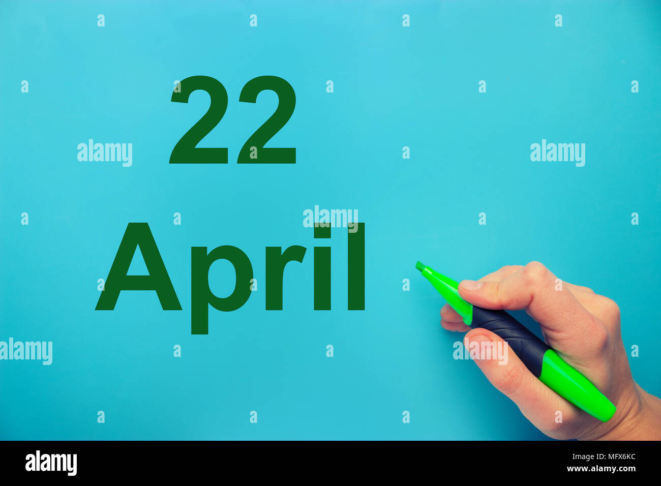 earth day in 22 april concept. green text Stock Photo - Alamy