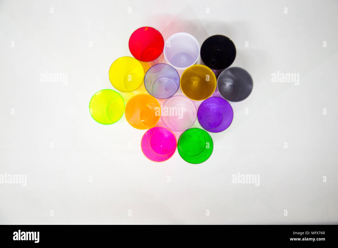 color cup plastic top down Stock Photo - Alamy