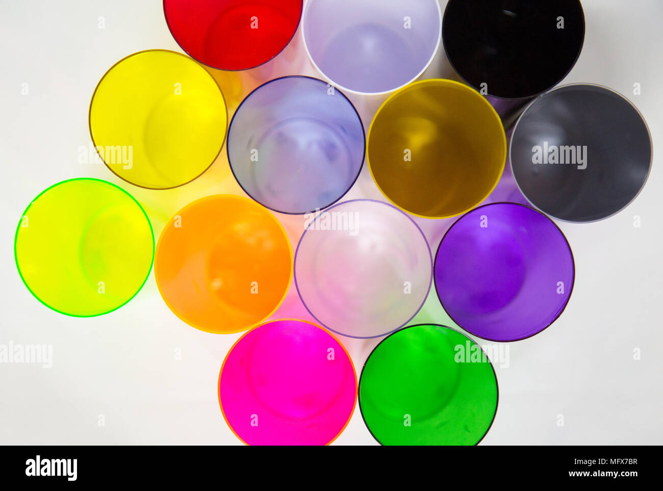 color cup plastic top down Stock Photo - Alamy