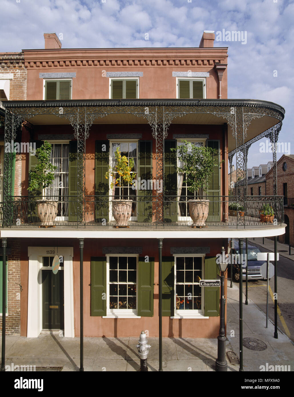 Wrought iron veranda hi-res stock photography and images - Alamy