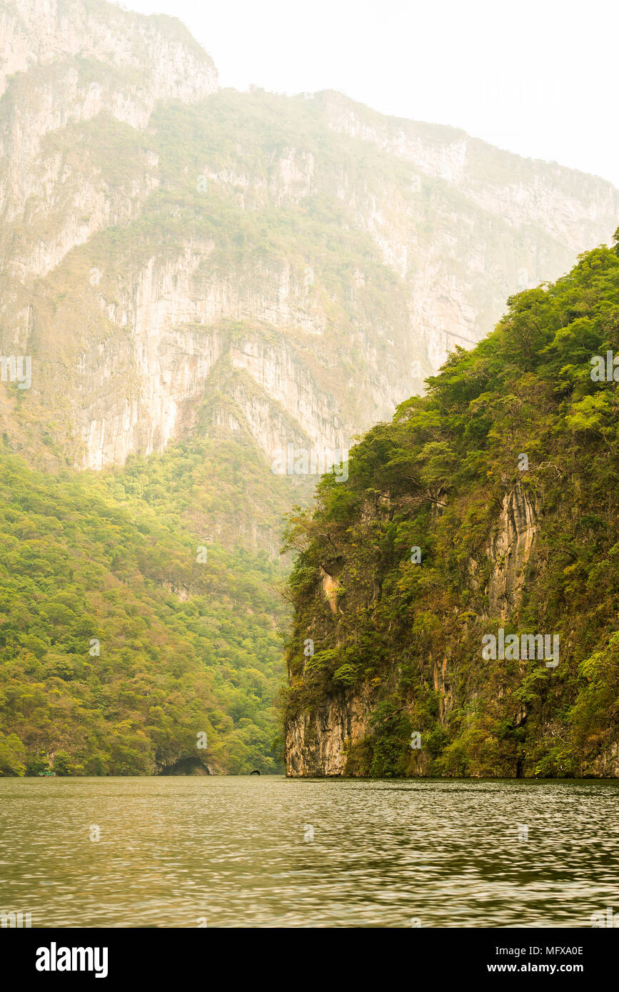 Beautiful view of river in Sumidero Canyon Chiapas, Mexico Stock Photo ...